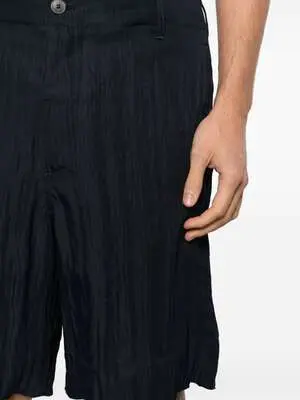 Giorgio Armani Crinkled Wide-leg Shorts - Blue