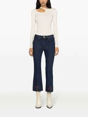 Jacob Cohen Victoria Embroidered Cropped Jeans