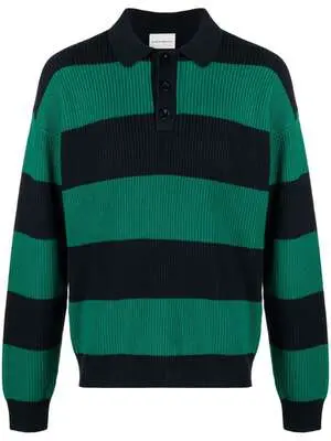 Drole De Monsieur Ribbed-knit Polo-collar Jumper