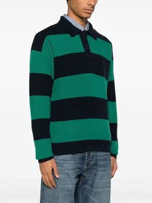 Drole De Monsieur Ribbed-knit Polo-collar Jumper