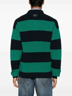 Drole De Monsieur Ribbed-knit Polo-collar Jumper