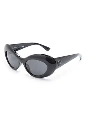 Versace La Medusa Oval-frame Sunglasses - Black