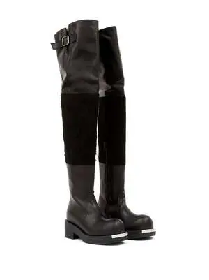 MAISON MARGIELA Panelled Buckled Leather Boots