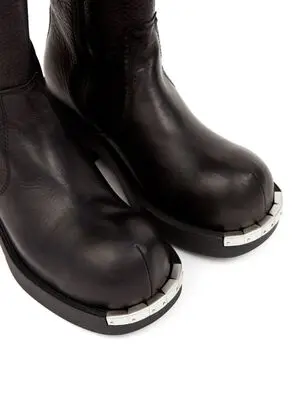 MAISON MARGIELA Panelled Buckled Leather Boots