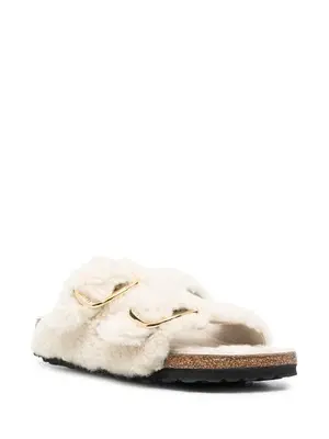 BIRKENSTOCK Arizona Big Buckle Shearling Sandals - Neutrals