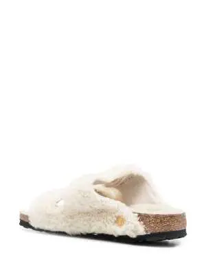 BIRKENSTOCK Arizona Big Buckle Shearling Sandals - Neutrals