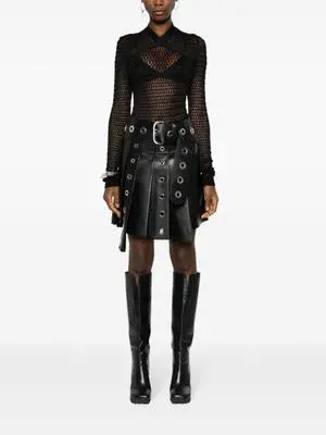 Off-White Metallic-threading Open-knit Jumper