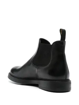 DOUCAL'S Round-toe Leather Boots - Black