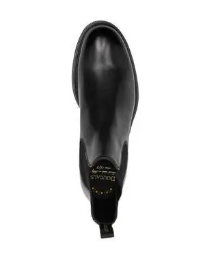DOUCAL'S Round-toe Leather Boots - Black