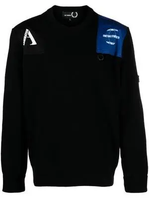 Raf Simons X Fred Perry Patch-detailed Wool Jumper