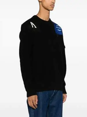 Raf Simons X Fred Perry Patch-detailed Wool Jumper