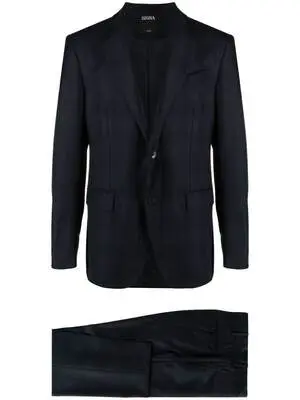Zegna Single-breasted Checked Wool Suit