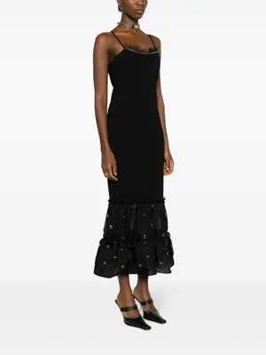 Off-White Eyelet-embellished Flared Maxi Dress