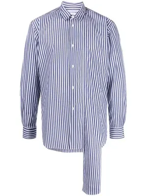 Comme Des Garçons Striped Layered Cotton Shirt