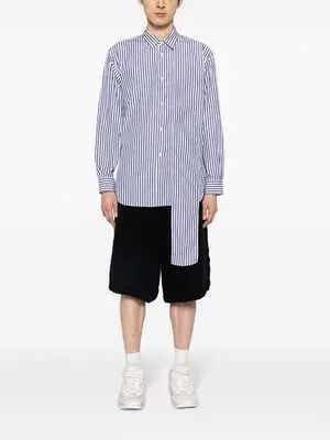 Comme Des Garçons Striped Layered Cotton Shirt
