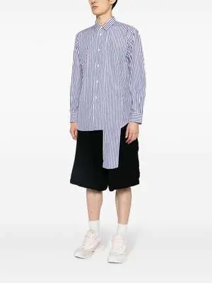 Comme Des Garçons Striped Layered Cotton Shirt
