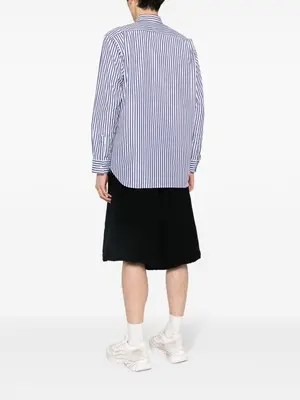 Comme Des Garçons Striped Layered Cotton Shirt