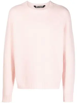 Palm Angels Curved-logo Wool-blend Jumper - Pink