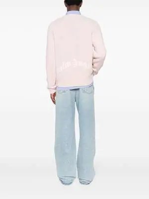Palm Angels Curved-logo Wool-blend Jumper - Pink