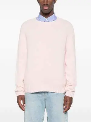 Palm Angels Curved-logo Wool-blend Jumper - Pink
