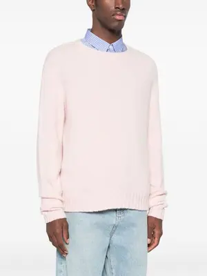 Palm Angels Curved-logo Wool-blend Jumper - Pink