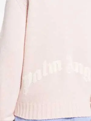 Palm Angels Curved-logo Wool-blend Jumper - Pink