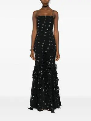 Off-White Moon-print Ruffled Maxi Dress