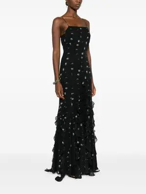 Off-White Moon-print Ruffled Maxi Dress