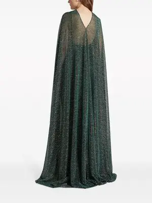 Talbot Runhof Cape Rhinestone-embellished Gown