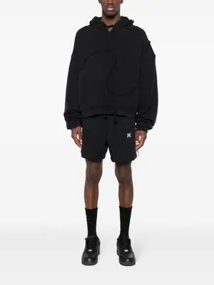 Palm Angels Monogram-embroidered Track Shorts - Black