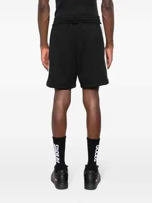 Palm Angels Monogram-embroidered Track Shorts - Black