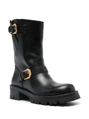 Versace Medusa-embossed Leather Boots