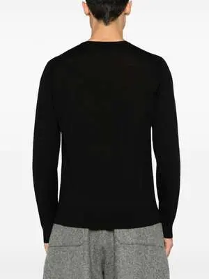 MODES Fine-knit Merino Wool Jumper - Black