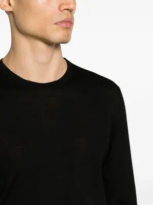 MODES Fine-knit Merino Wool Jumper - Black