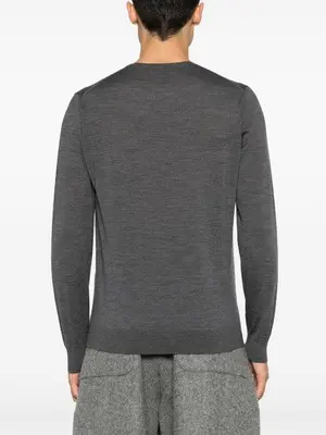 MODES Fine-knit Merino Wool Jumper - Grey
