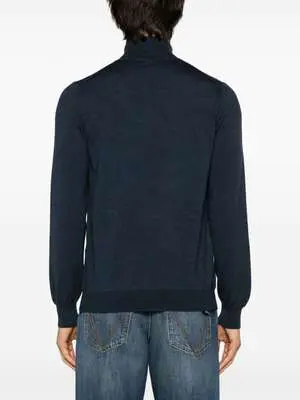 BARBA NAPOLI Roll-neck Virgin Wool Jumper - Blue