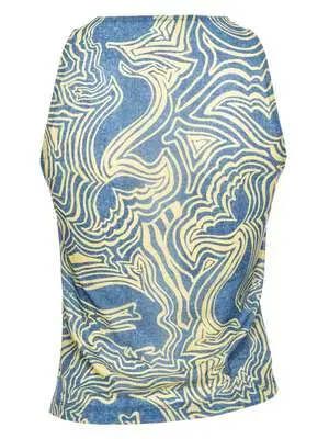 Pinko Abstract-print Ruched Tank Top