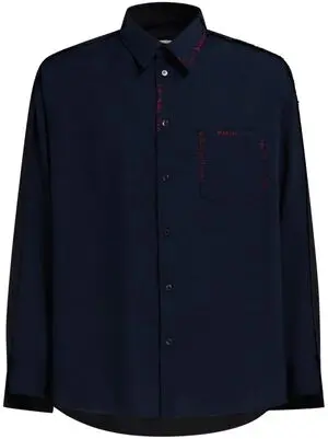 Marni Panelled Virgin-wool Shirt