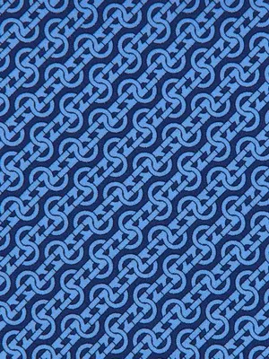 FERRAGAMO Gancini Print Silk Tie - Blue
