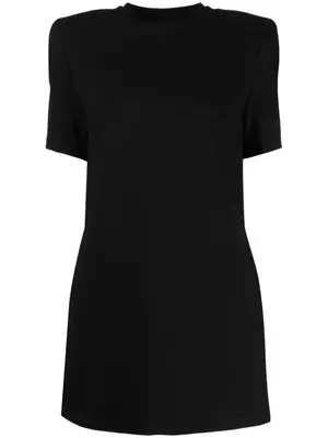 AREA Crystal-embellished Slit T-shirt Dress - Black