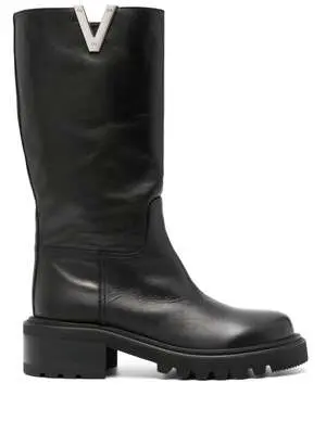 VIA ROMA 15 70mm Vlogo Leather Boots
