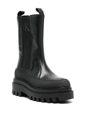 Calvin Klein Chelsea Flatform Leather Boots