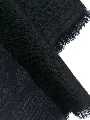 Emporio Armani Eagle-head Jacquard Scarf - Blue