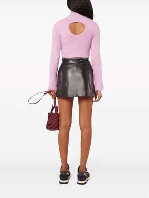 Rabanne Double-buttoned Leather Miniskirt