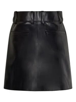 Rabanne Double-buttoned Leather Miniskirt