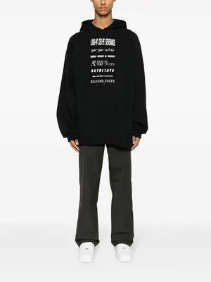 Raf Simons X Fred Perry Slogan-patches Cotton Hoodie
