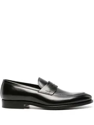 HENDERSON BARACCO Penny-slot Leather Loafers - Black