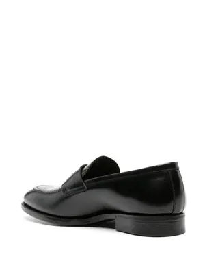 HENDERSON BARACCO Penny-slot Leather Loafers - Black
