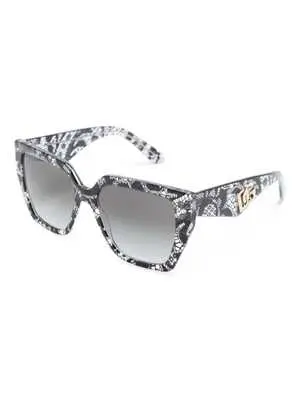 Dolce & Gabbana Lace-detail Square-frame Sunglasses