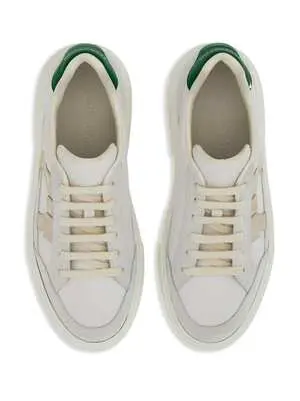 FERRAGAMO Gancini-patch Calfskin Sneakers - White